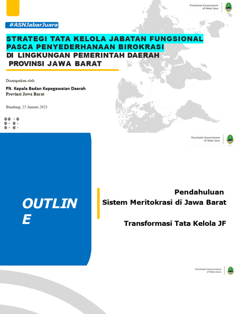 Bahan Tayang BPSDM - Strategi Tata Kelola - JF Dinas Pendidikan | PDF