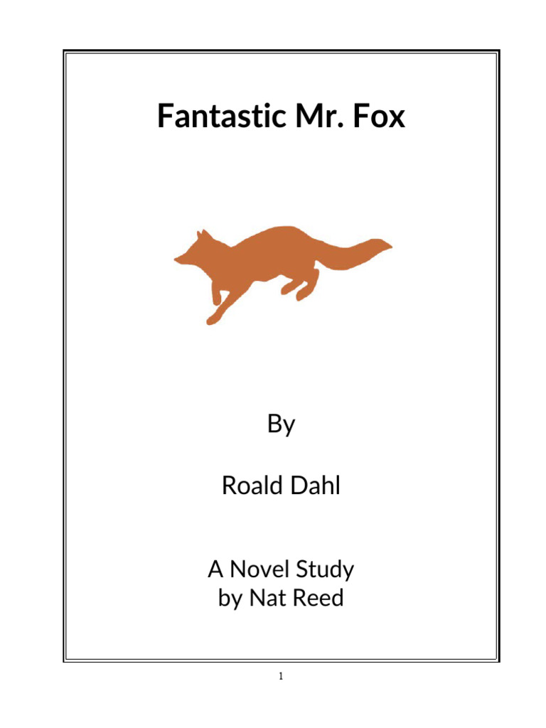 Fantastic MR Fox Novel Study Preview | PDF