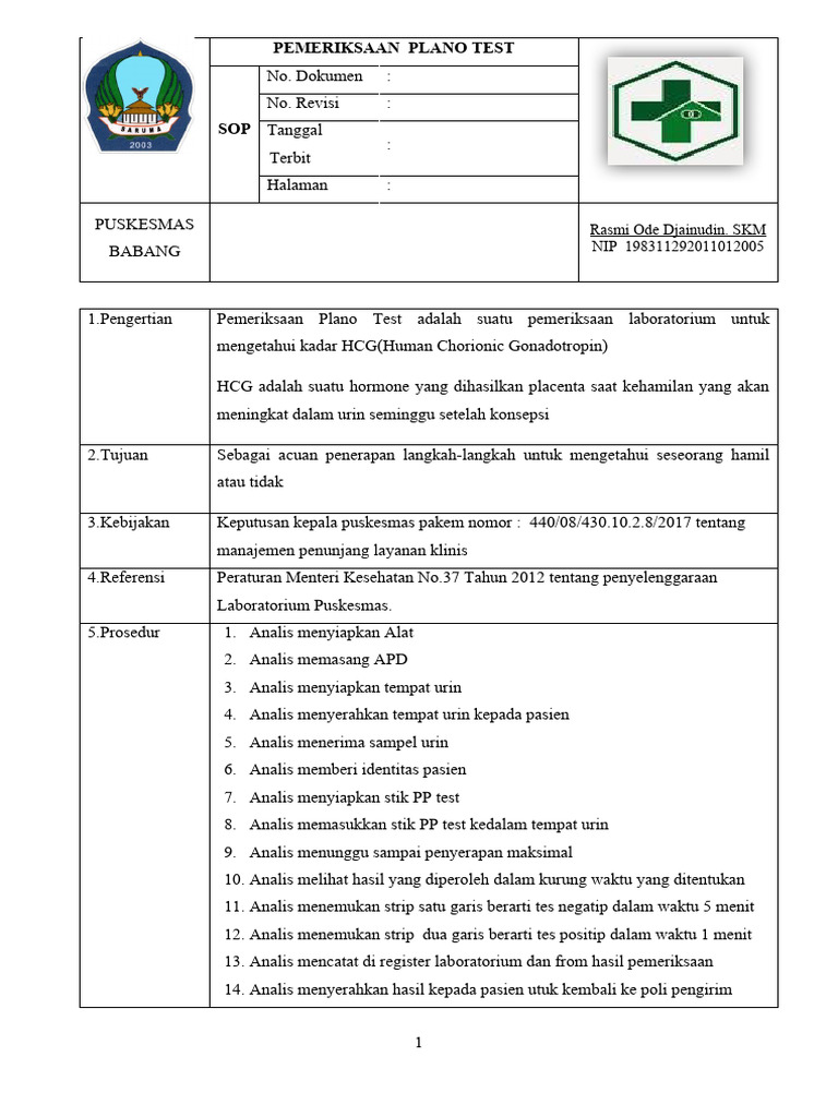 Pemeriksaan Plano Test | PDF
