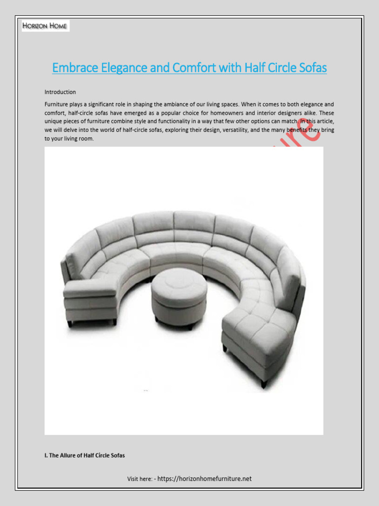 Embrace Elegance and Comfort With Half Circle Sofas | PDF