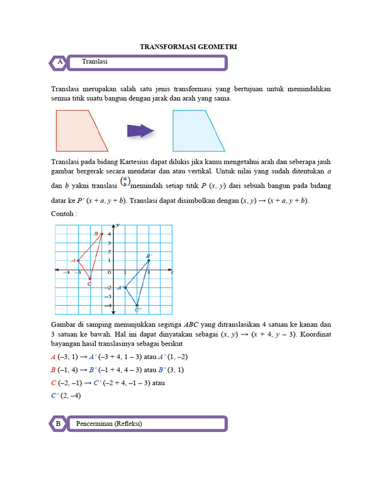 Materi Transformasi Geometri | PDF