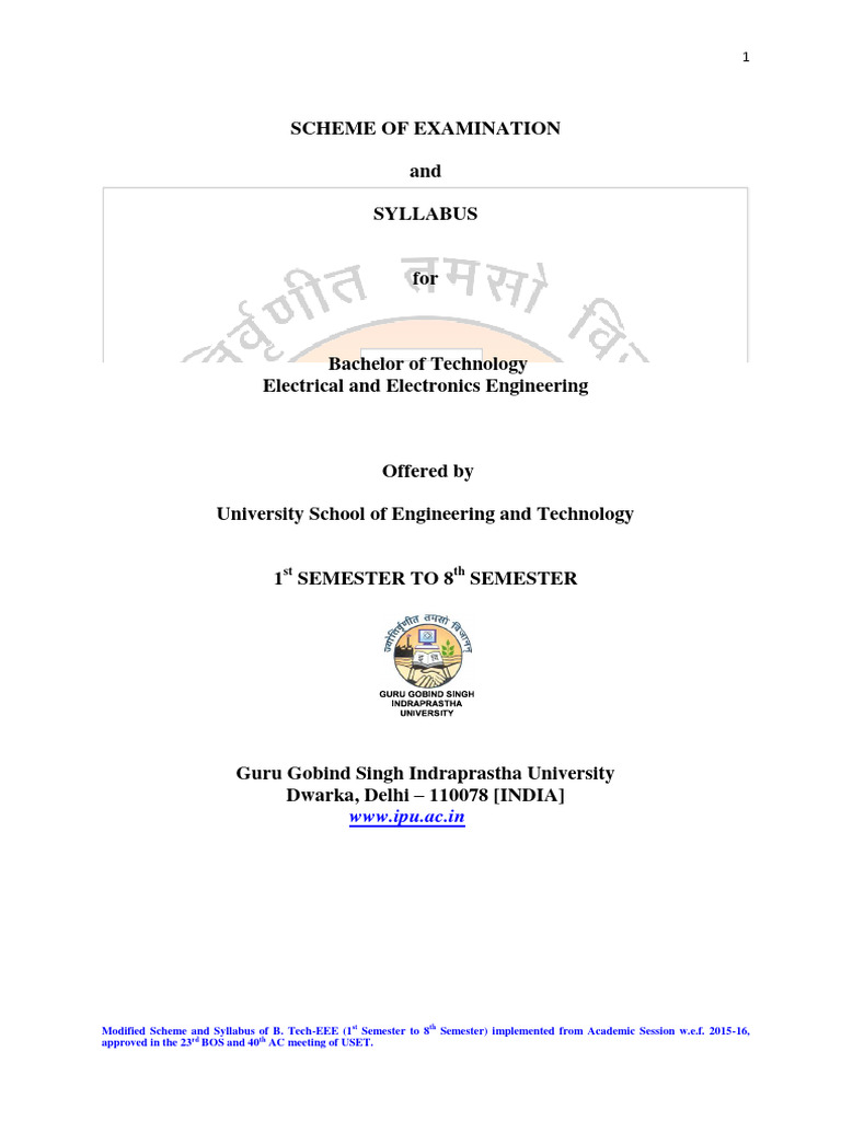 B.Tech EEE Syllabus (2015-16) | PDF | Steel | Welding