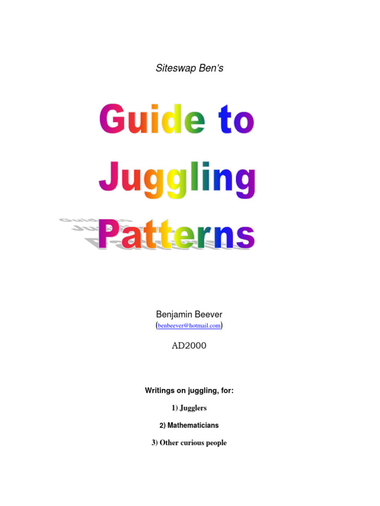 Juggling Patterns & Siteswap Guide | PDF | Circus Skills | Sports And ...