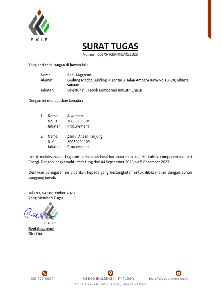 Surat Tugas Marketing v1 | PDF