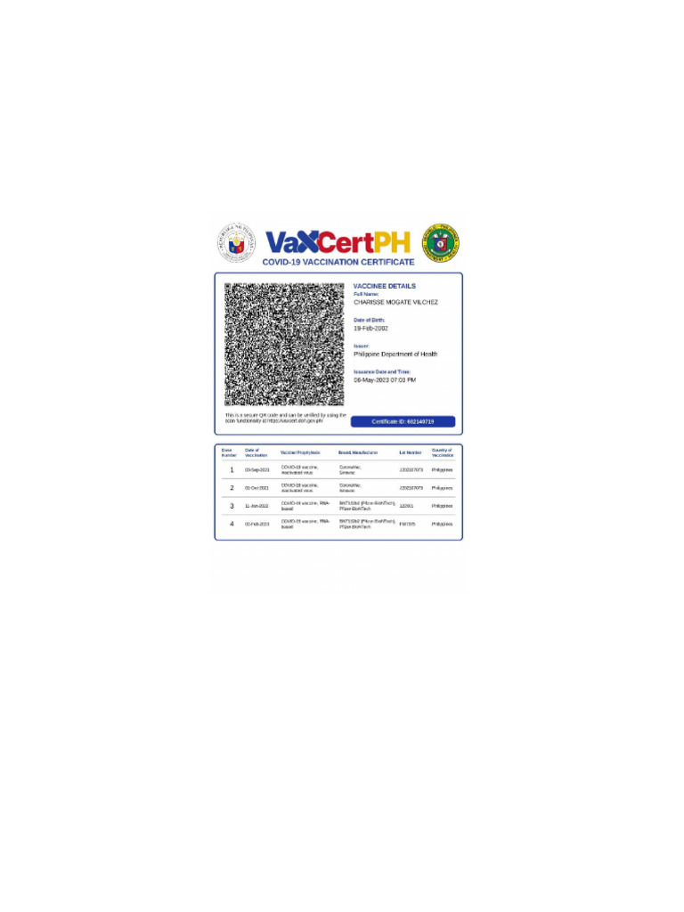 Vilchez Vaxcert | PDF