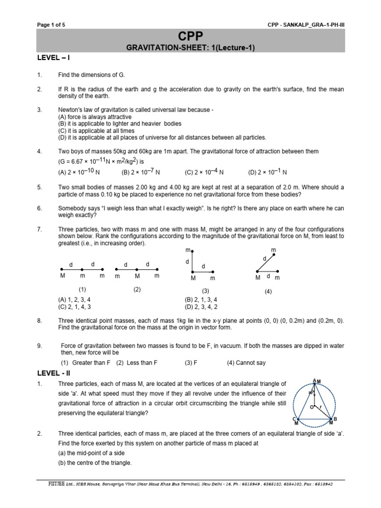 Fiitjee Sankalp - Phase Iv - Gra - 1 | PDF