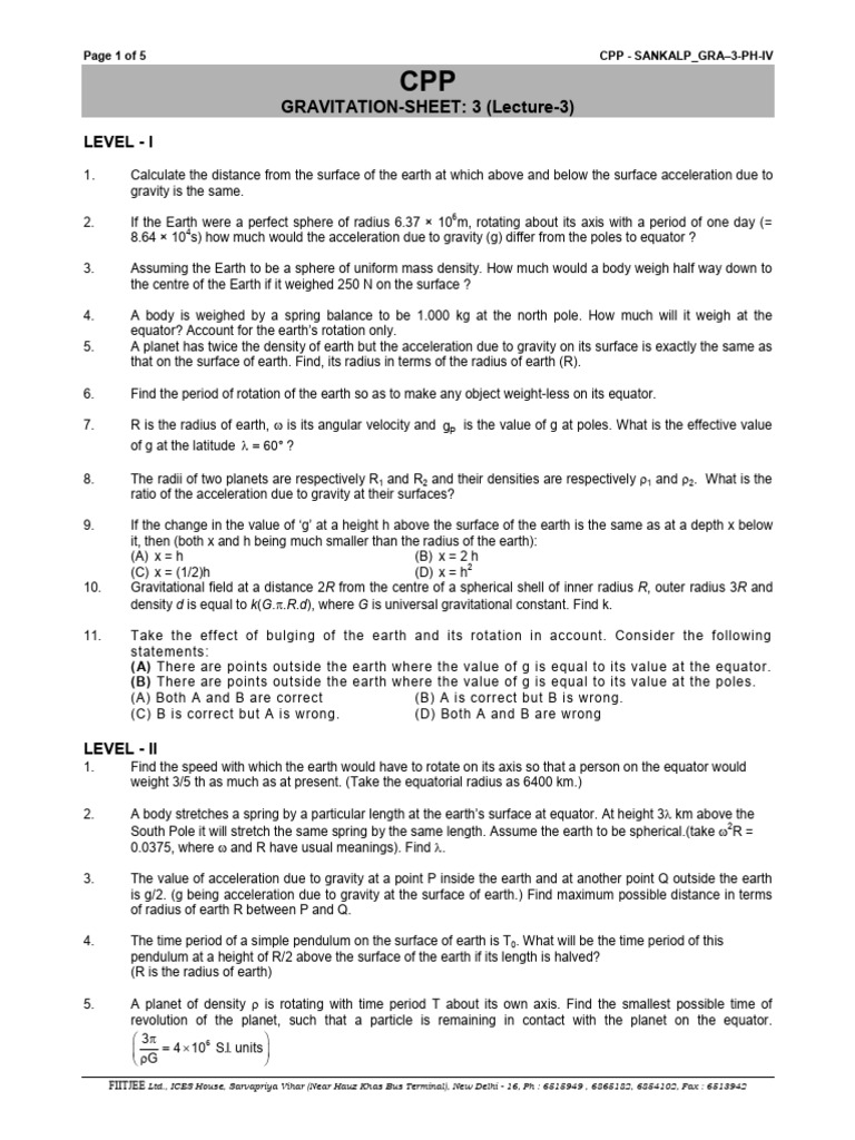 Fiitjee Sankalp - Phase Iv - Gra - 3 | PDF