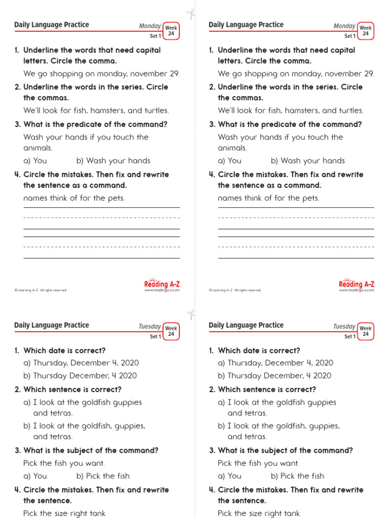 Capitalization and Commas-Dates & Punctuation - Commas in A Series ...