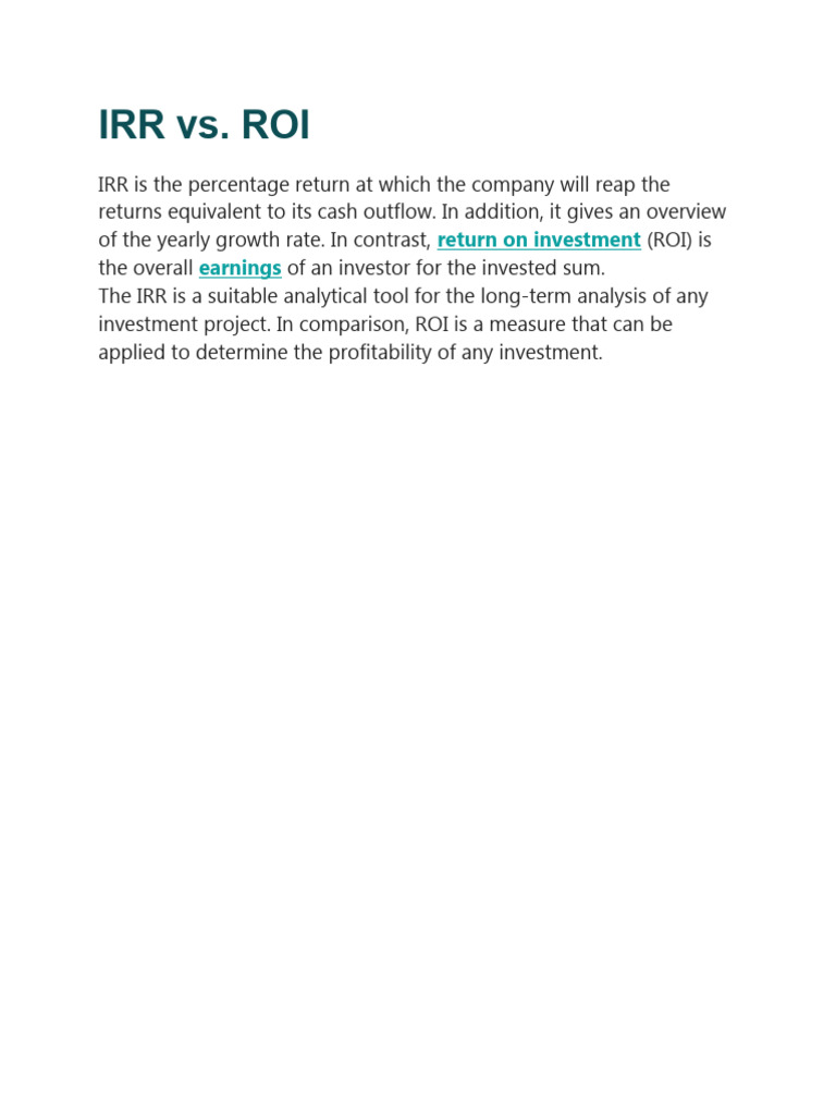 IRR Vs NPV | PDF IRR Vs NPV | PDF