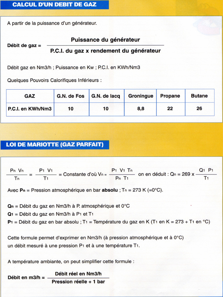 G Calcul Debit Gaz | PDF