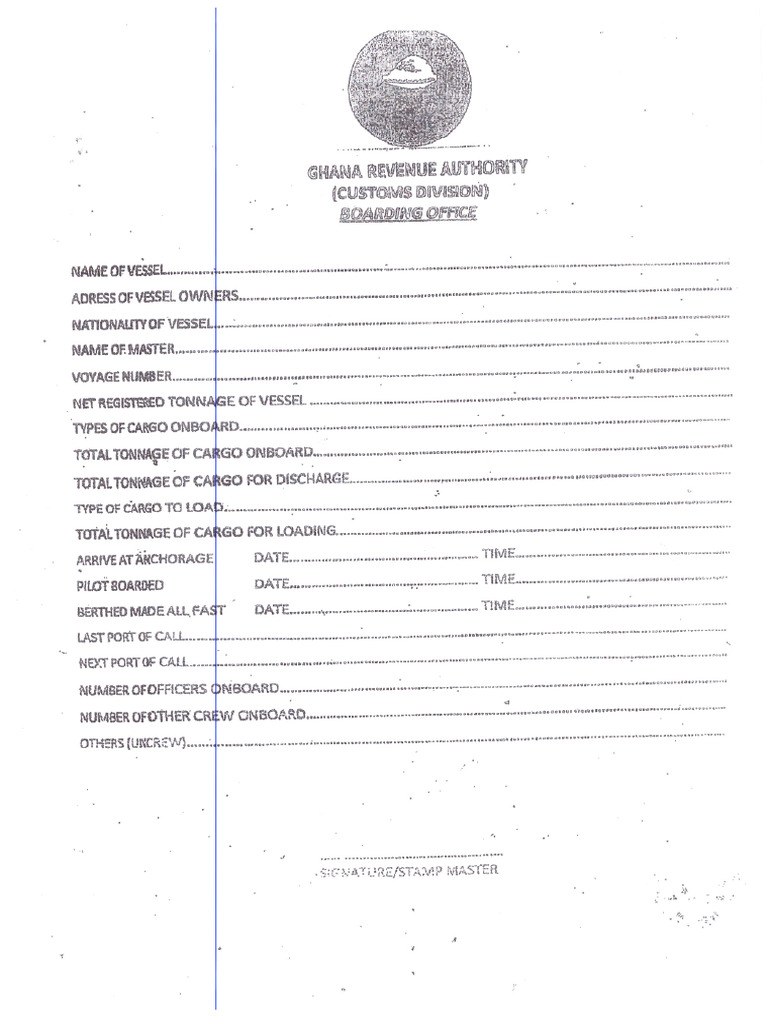 Customs Boarding Forms | PDF