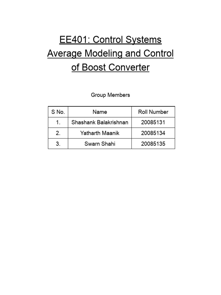Average Model of Boost Converter Control | PDF | Artificial Neural ...