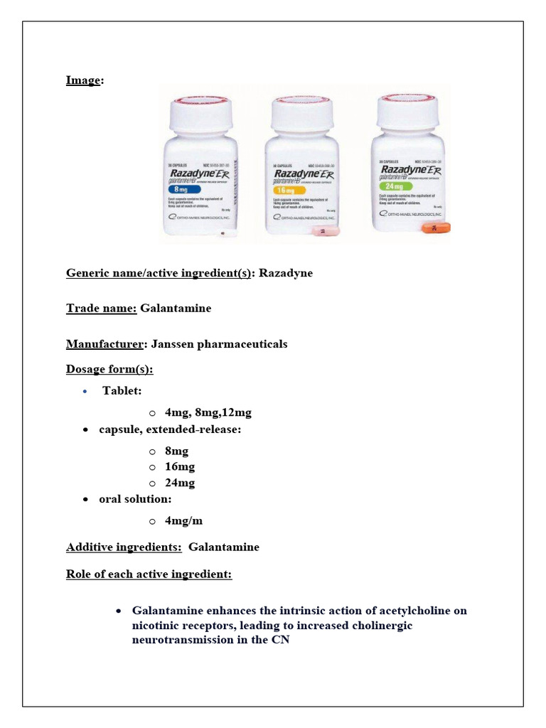 Drug 5 Razadyne | PDF | Medical Specialties | Medicine