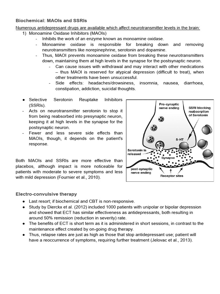 Treatments of Depression - Psychology A Level Cambridge | PDF ...