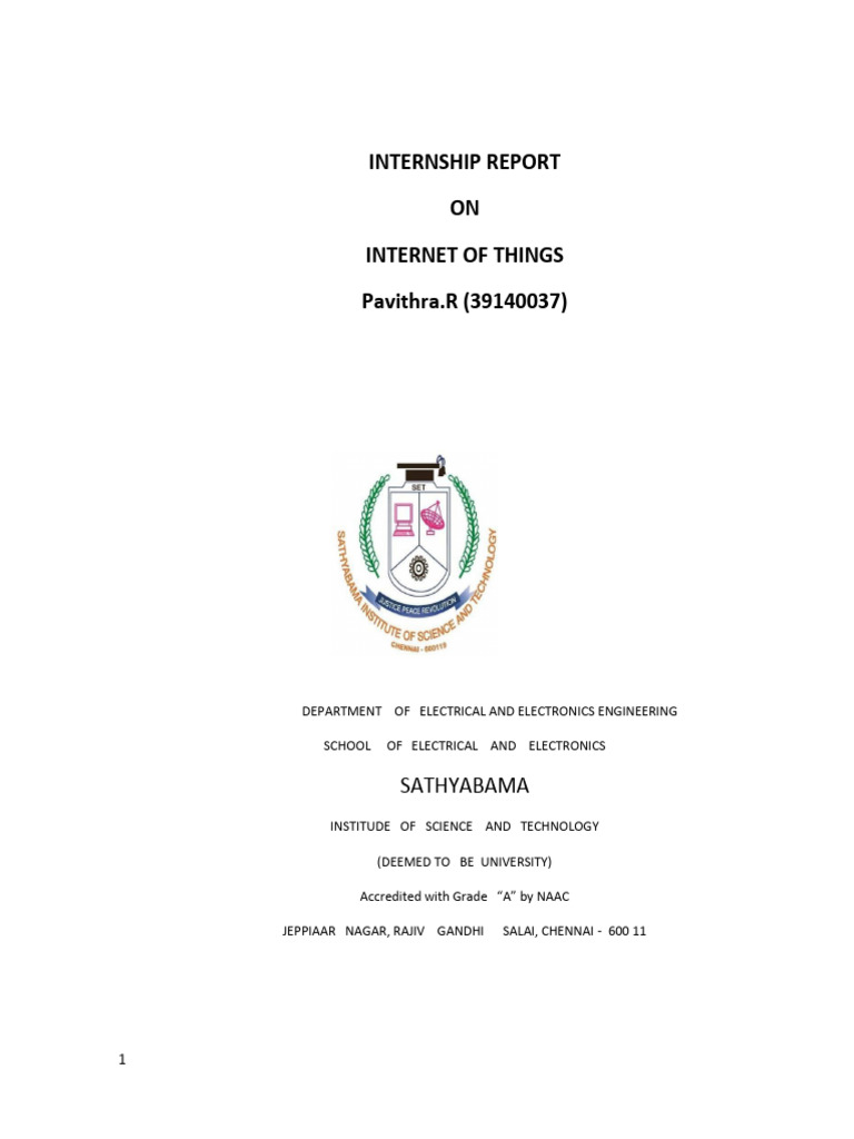 Iot Report | PDF | Cloud Computing | Internet Of Things