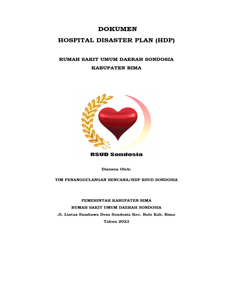 Hospital Disaster Plan | PDF