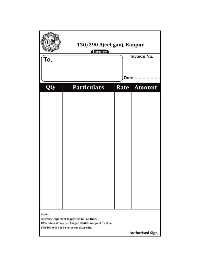 Shop Bill Format | PDF