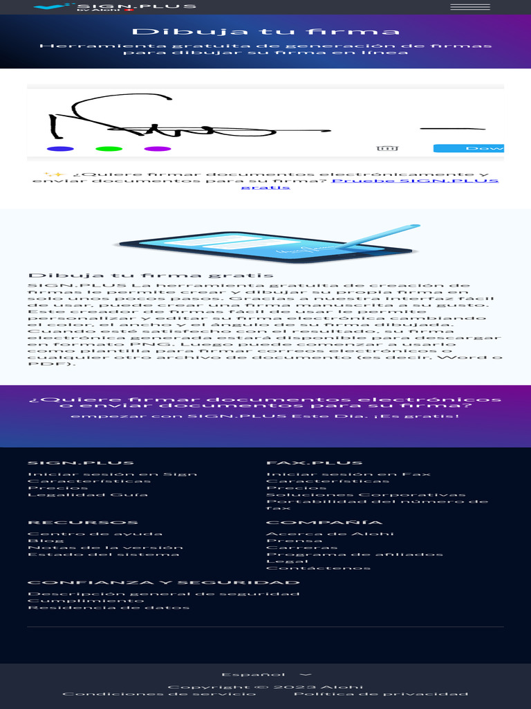 Dibuja Tu Firma en Línea - SIGN - PLUS | PDF