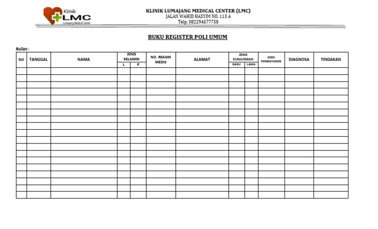 Buku Register Poli Umum | PDF
