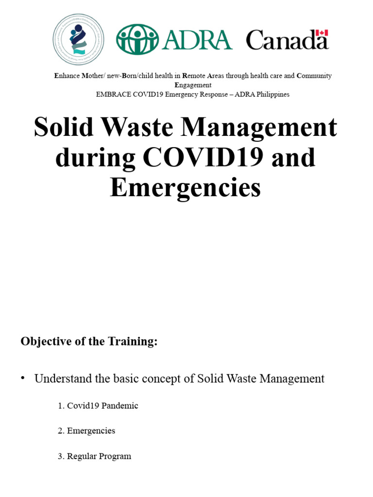 Solid Waste Management Orientation Training | PDF