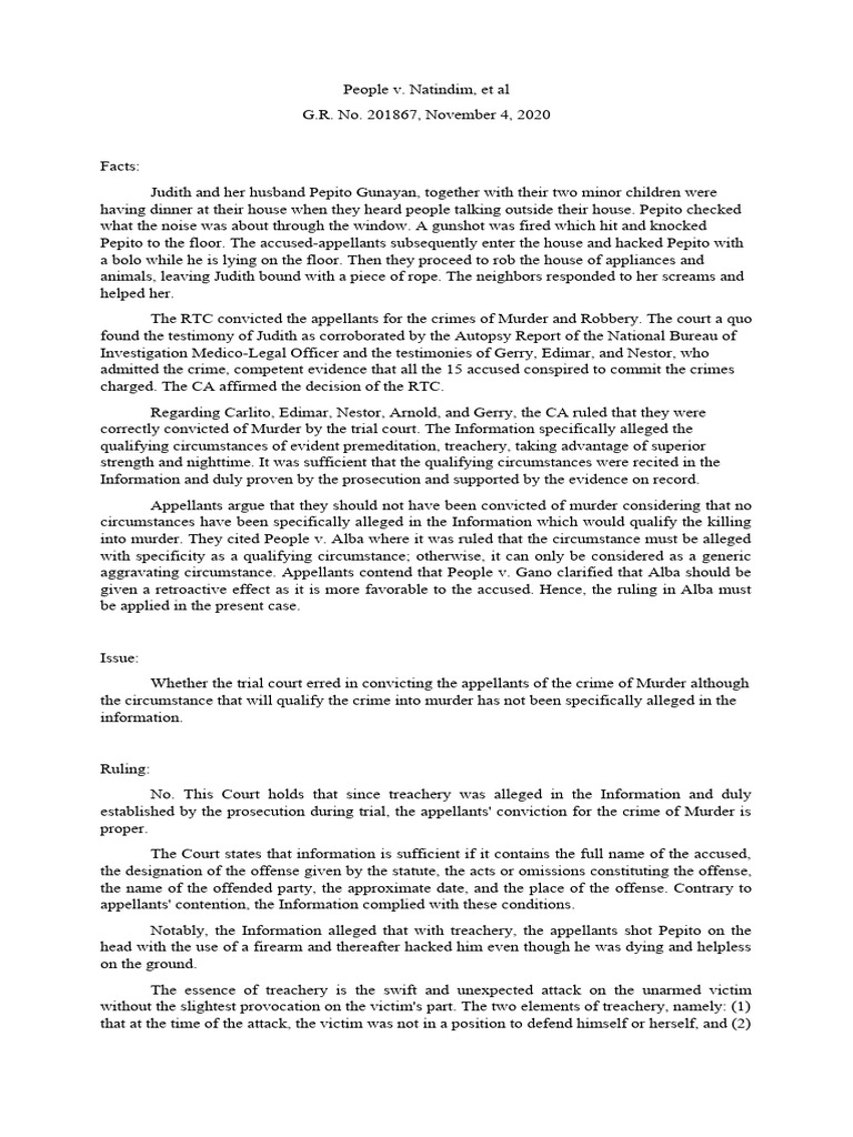 C. People v. Natindim, Et Al G.R. No. 201867 | PDF