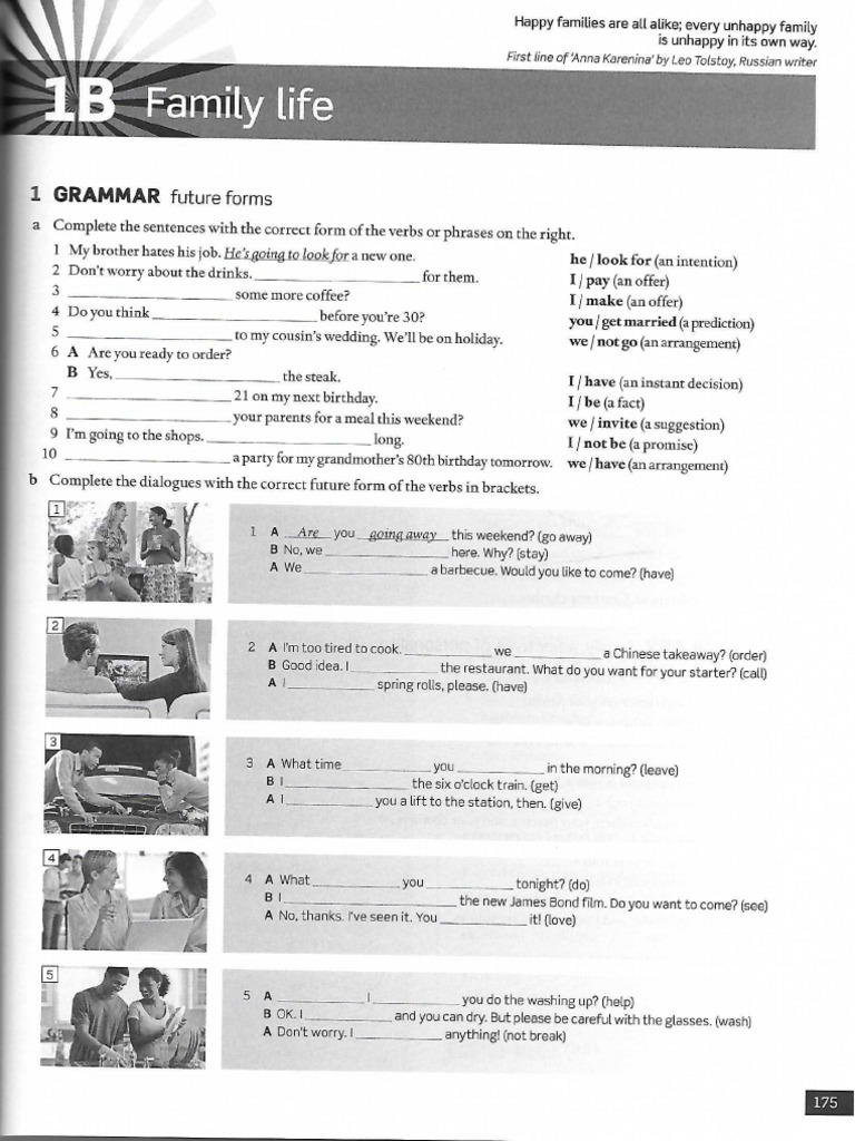 EFD Unit1B Family Workbook | PDF