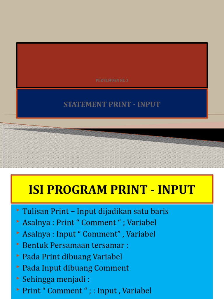 Algoritma & Pemrograman 1 (Basic) Pertemuan 3 | PDF