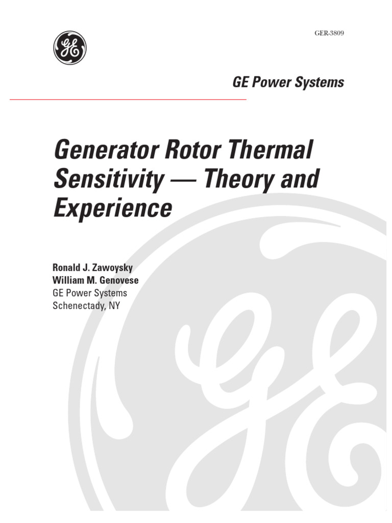 Generator Rotor Thermal Sensitivity - Theory and Experience - Subrayado ...