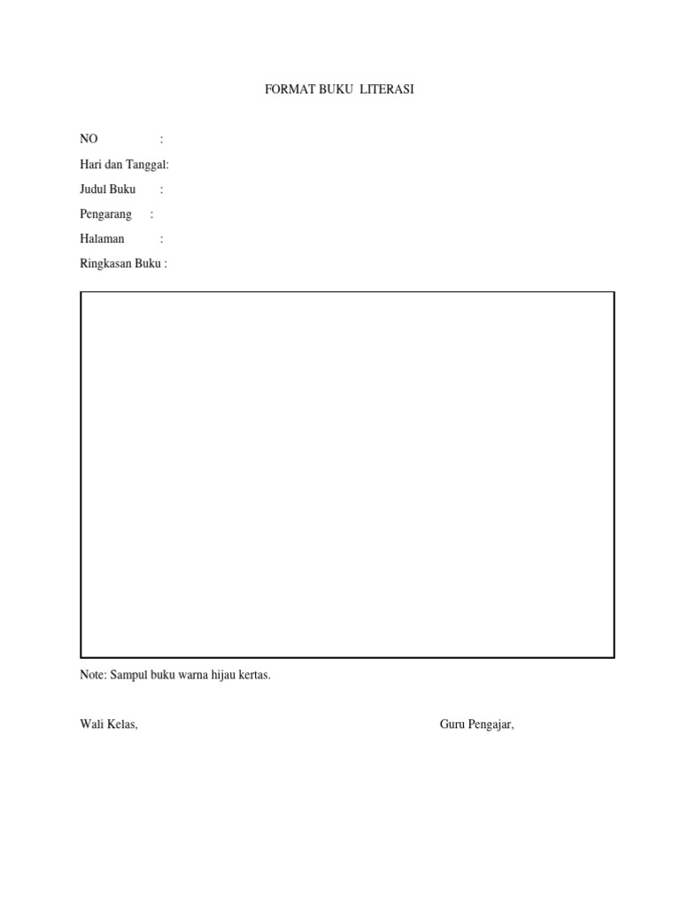 Format Buku Literasi | PDF