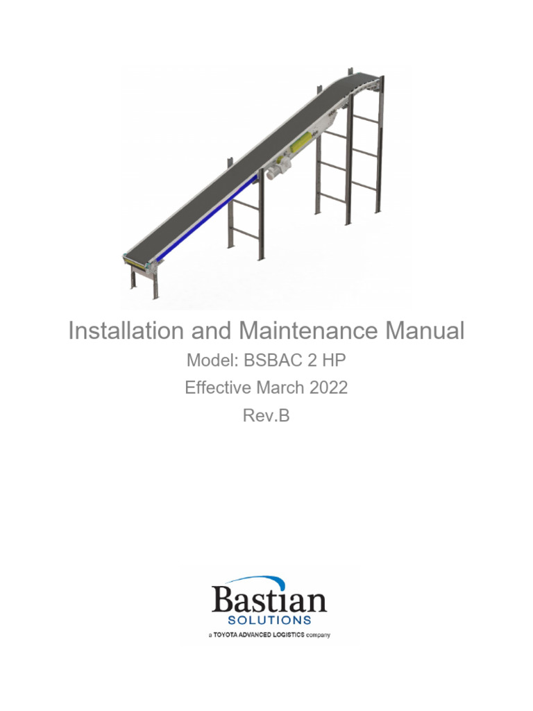 Bastian Solutions Bsbac 2 HP Conveyor Installation and Maintenance ...