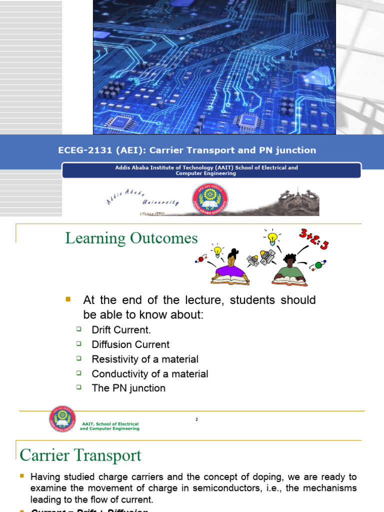 ECEG 2131 AEI Lec 02 Carrier Transport and The PN Junction 2 | PDF | P–N Junction | Materials