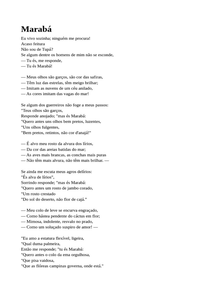 Marabá - Gonçalves Dias | PDF