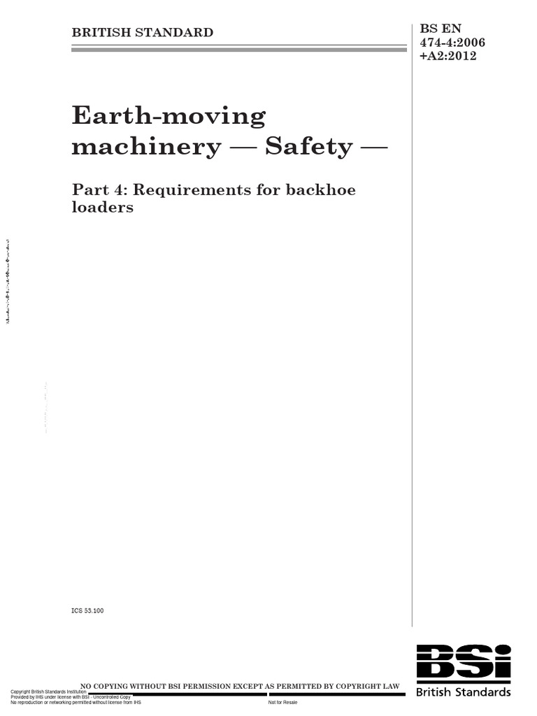 BS en 474-4 (Latest) | PDF | Loader (Equipment) | Heavy Equipment