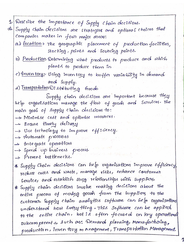 SCM (Assignment 1) | PDF