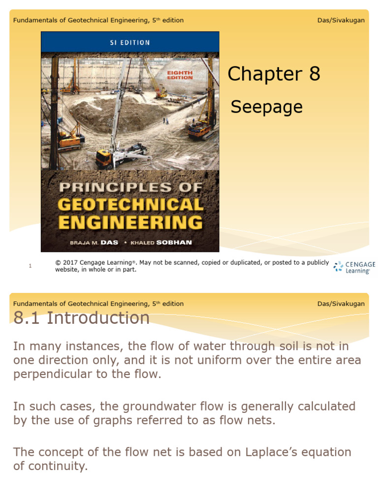 Chapter 8 Seepage | Download Free PDF | Soil Mechanics | Geotechnical Engineering