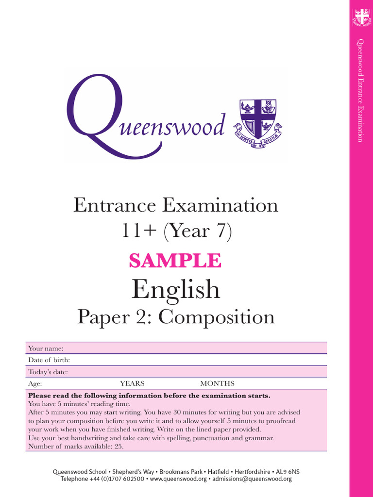 11 English Composition Sample Paper 2 | PDF