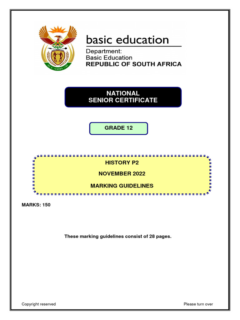History P2 Nov 2022 MG Eng | PDF | Apartheid | Essays