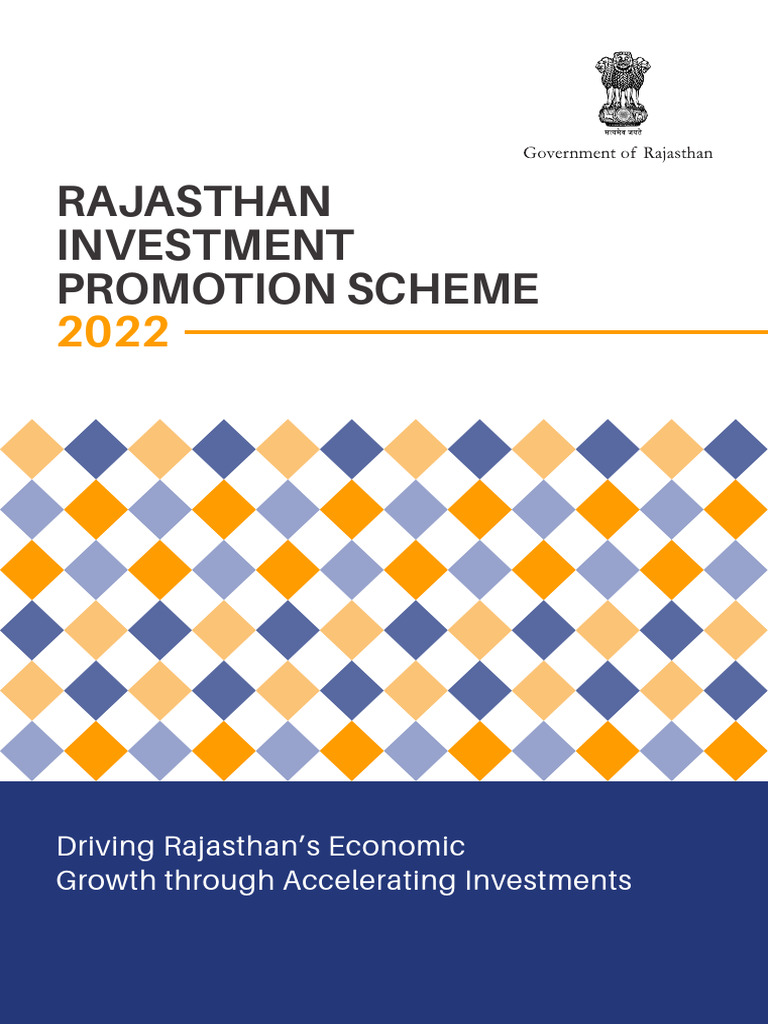 Rajasthan Investment Promotion Scheme 2022 | PDF | Economic Growth ...