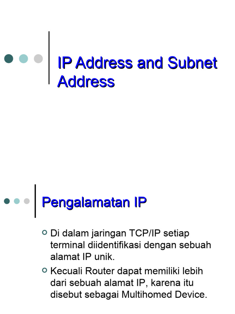 IP Address and Subnet Address | PDF