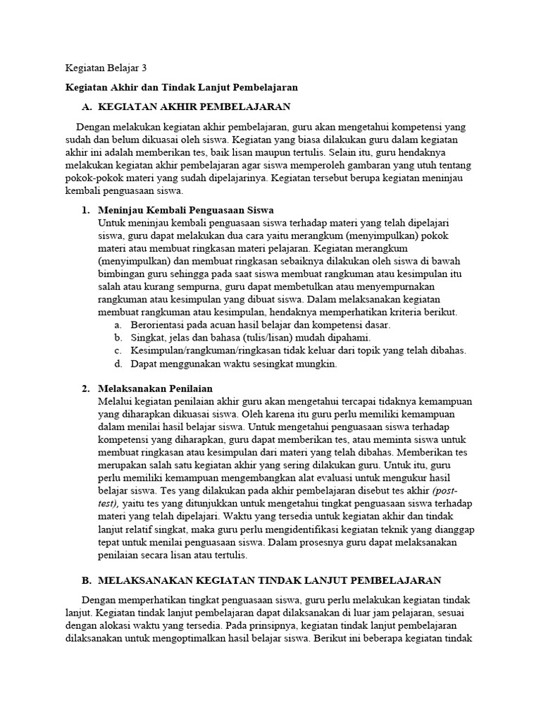 Strategi Pembelajaran Modul 4 KB 3 | PDF