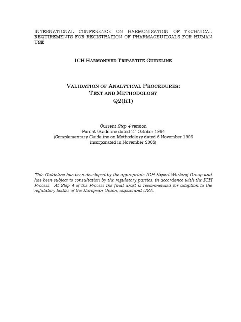 ICH Q2 R1 Guideline | PDF