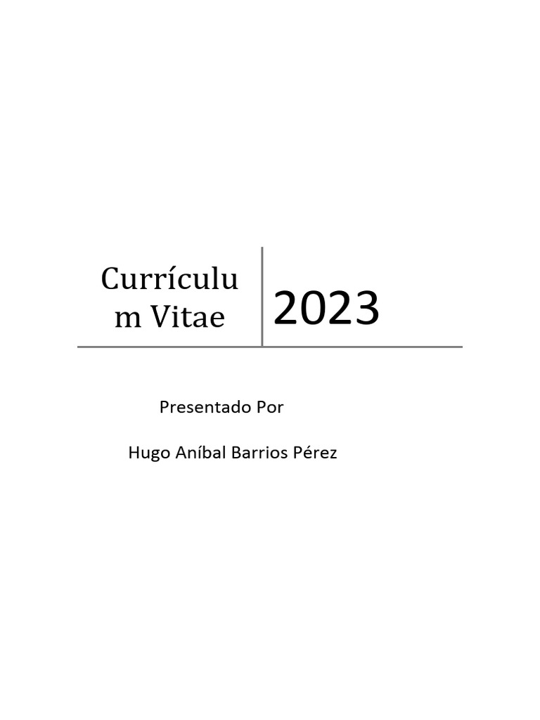 CV Hugo Barrios: Experiencia y Estudios | PDF