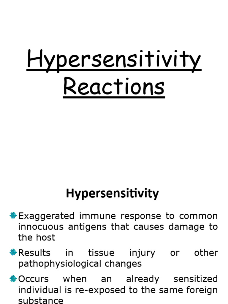 Lecture 11 Hypersensitivity Reactions | PDF | T Helper Cell | Immune System