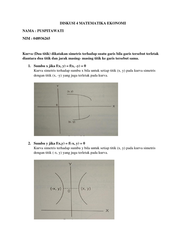 Kurva Simetris dalam Matematika Ekonomi | PDF