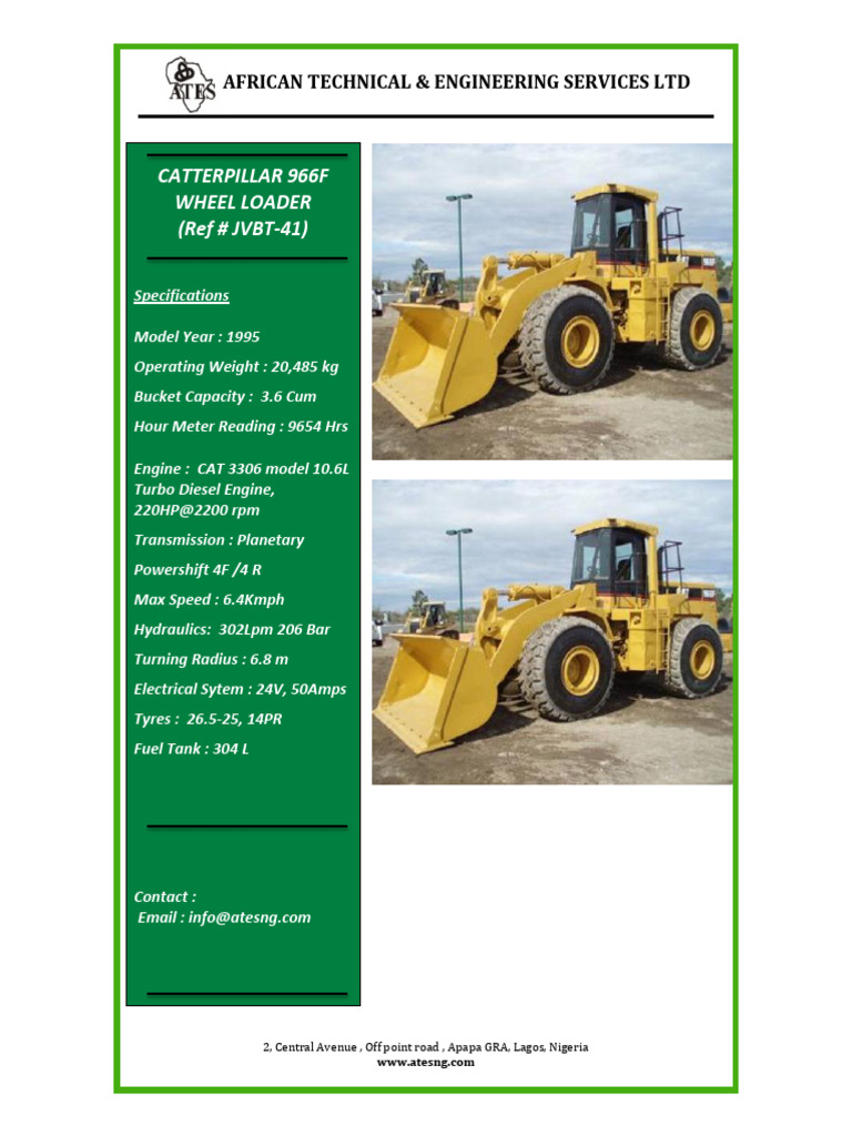 Cat 966F | PDF | Technology & Engineering