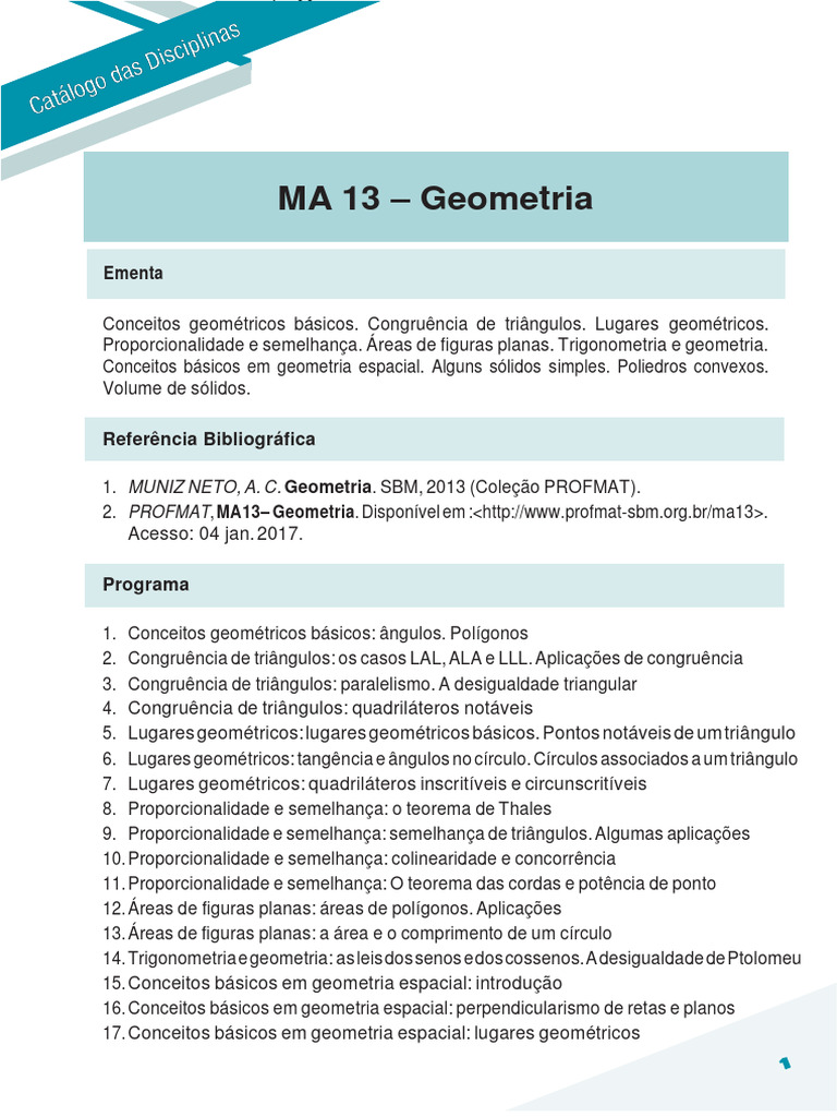 MA 13 Geometria | PDF