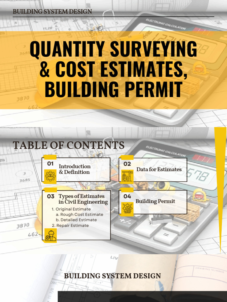 Quantity Surveying & Cost Estimates, Building Permit | PDF