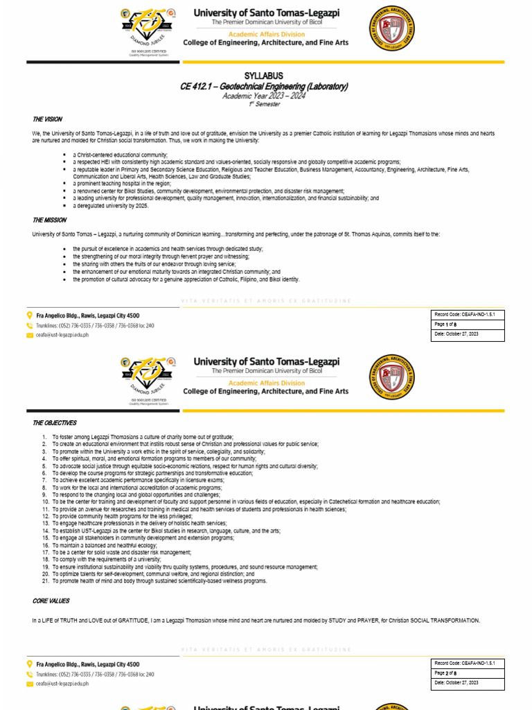 CE 412.1 Geotechnical Engineering Laboratory | PDF | Engineering