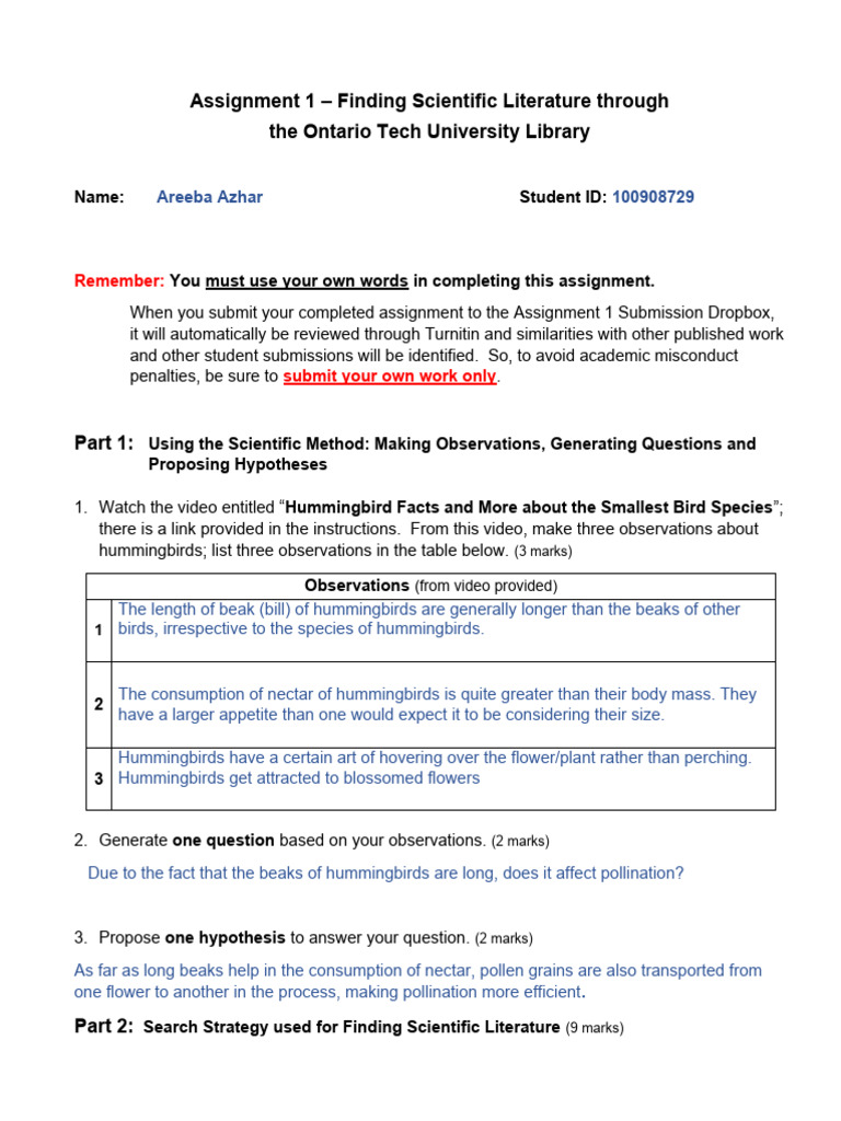 Assignment 1-Finding Literature-Worksheet | PDF