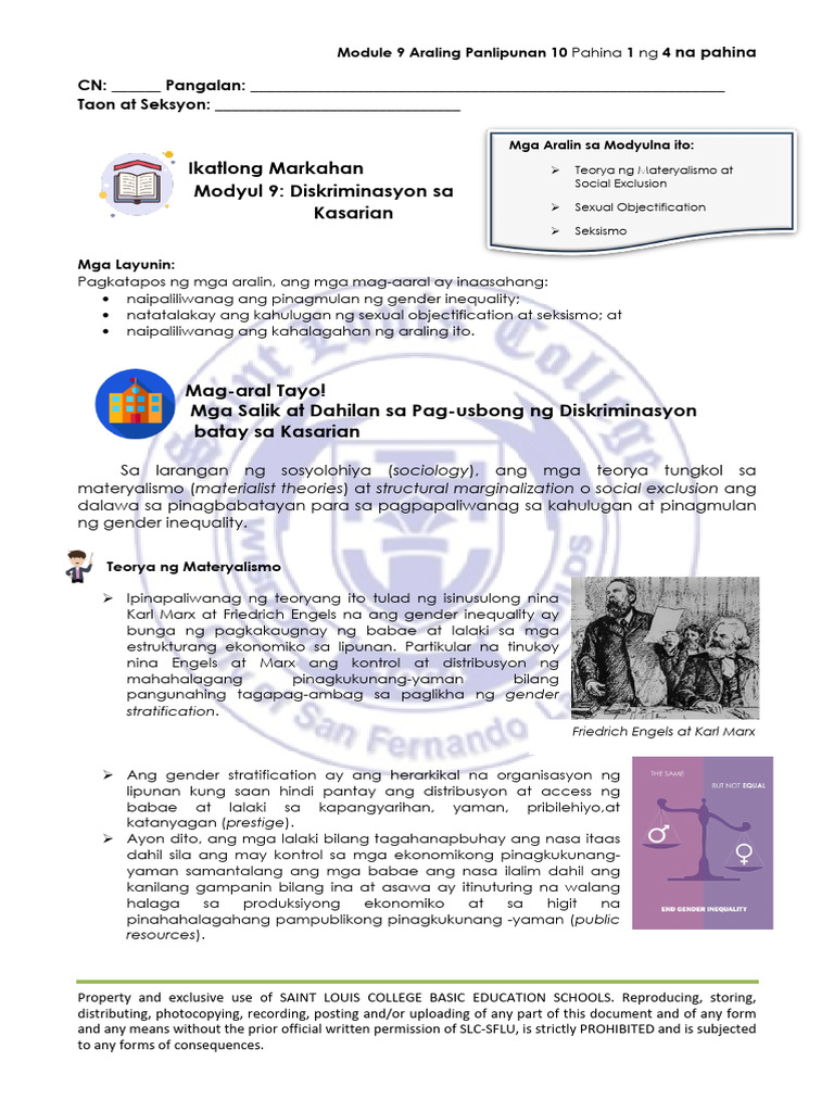 Module 9-Diskriminasyon Sa Kasarian | PDF